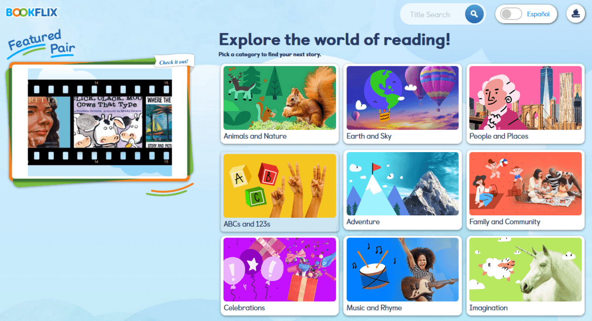 bookflix screenshot – Springfield City Library